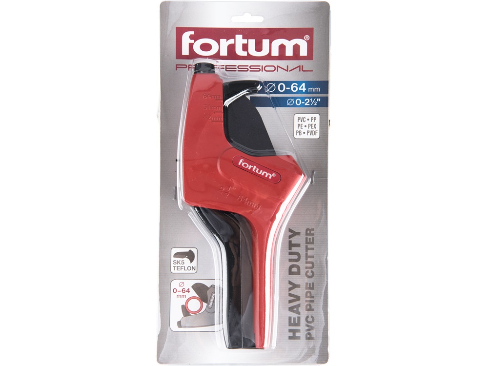 műanyagcső vágóolló, max.: 64mm, (PVC, PPR, PP, PE, PEX, PB, PVDF ...